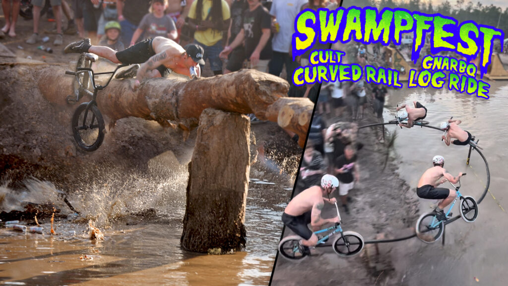 CULT CURVED RAIL – GNARBQ LOG RIDE – SWAMPFEST 2025 – Our BMX
